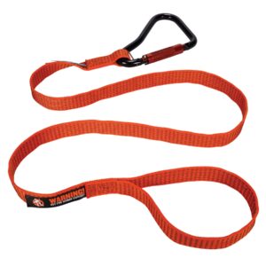 ergodyne squids 3148 heavy duty tool lanyard, carabiner and loop end, tool weight capacity 80lbs, orange