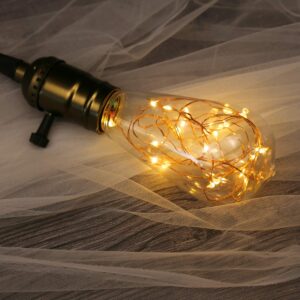 LED Decorative Bulbs,LED ST64 Fairy Light Bulb for Ambient Night Lighting, E26 Standard Base Edison with Starry Decorative String Lights for Bathroom, Bedroom, Living Room (Warm White, ST64)