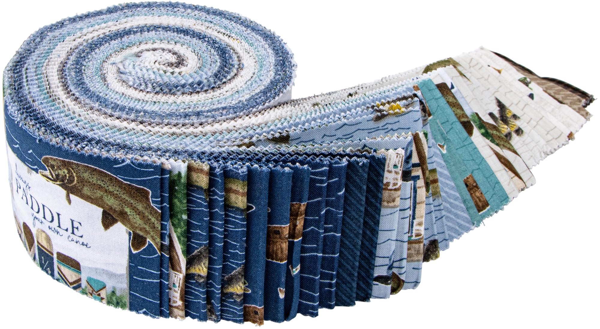 Tara Reed Wake at the Lake Rolie Polie 40 2.5-inch Strips Jelly Roll Riley Blake Designs RP-14890-40