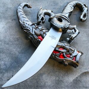 s.s. fixed knives 10 inches dragon fantasy sword dagger stainless steel fixed blade knife gothic collectible purple + free ebook by survival steel