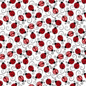 timeless treasures fabrics you make my heart happy little red ladybugs white