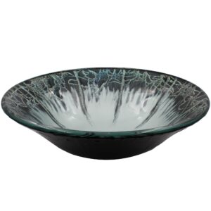 novatto (novb0) credere artsy glass vessel bath sink, blue, black and silver (nohp-g19012)