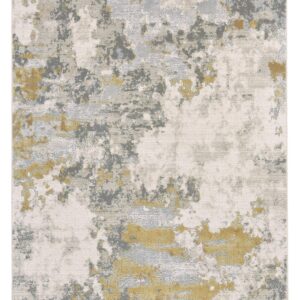 Feizy Rugs Waldor Area Rug, Contemporary Abstract Gold/Birch 5' x 8'