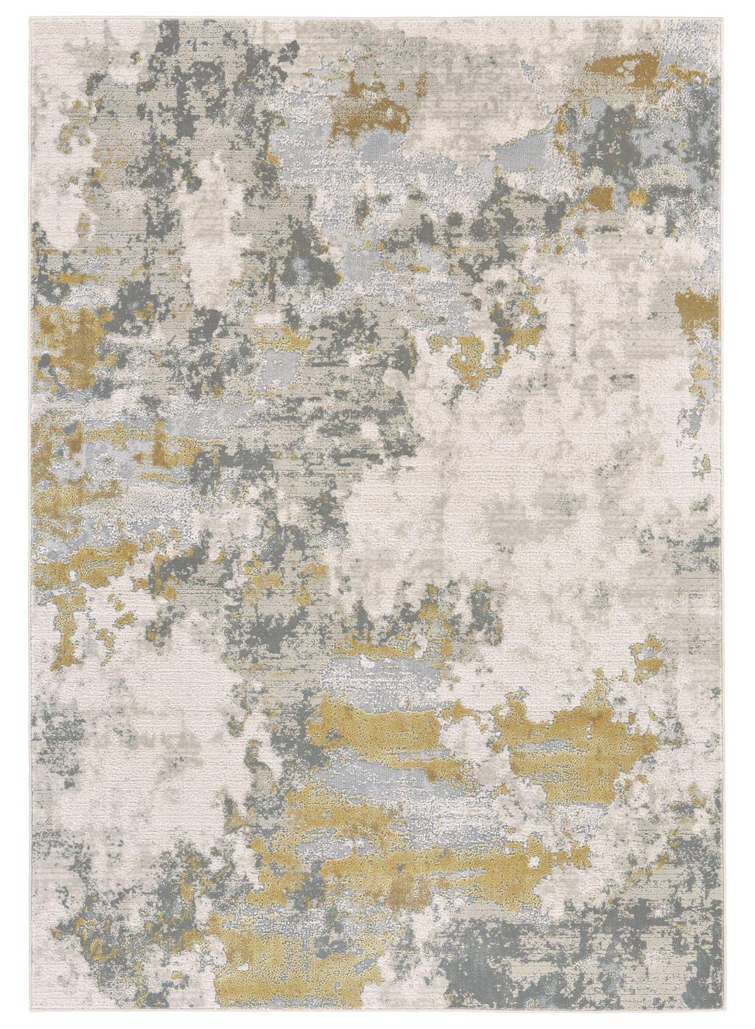 Feizy Rugs Waldor Area Rug, Contemporary Abstract Gold/Birch 5' x 8'