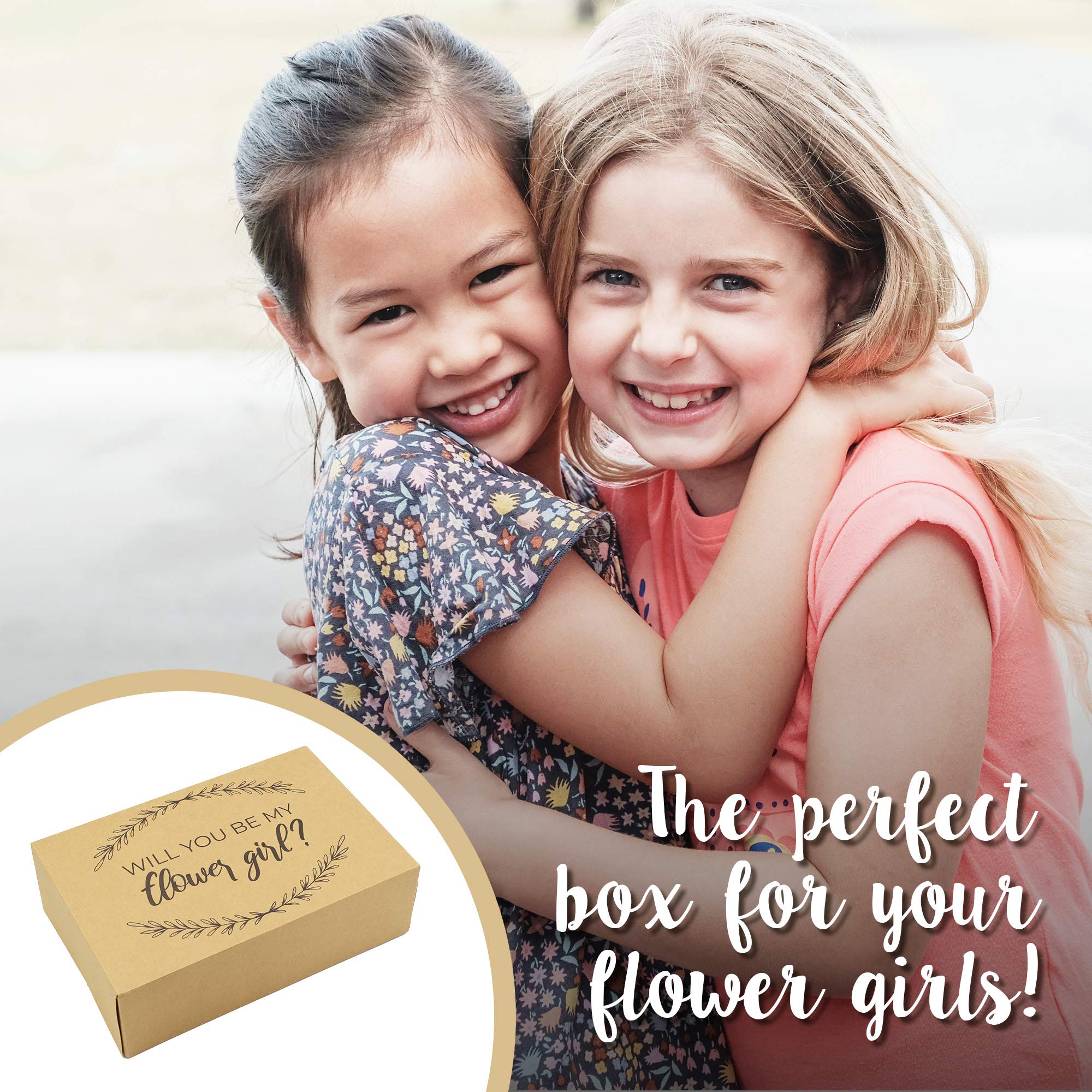 Pop Fizz Designs Proposal Box Set (2 Pack) | Flower Girl Gift Boxes for Bridal Shower, Wedding, Kraft Style