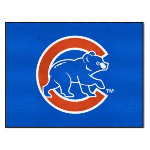 fanmats 29134 chicago cubs all-star rug - 34 in. x 42.5 in. sports fan area rug, home decor rug and tailgating mat