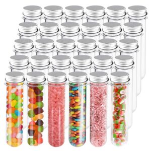 xp-art 25x140mm(40ml) plastic test tubes with screw caps for gumball candy storage, bath salt vials, plants propagation(30 pack)