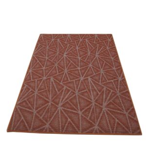 Furnish my Place Modern Indoor/Outdoor Commercial Rust Rug, Modern Area Rug, Baby Nursery Mat, Commercial Rug for Living Room, Playroom, Made in USA - 9' Hexagon