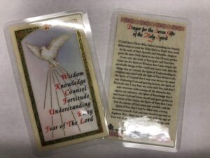 st. francis imports holy prayer cards for the seven gifts of the holy spirit in english set of 2, multi, hc9-023e