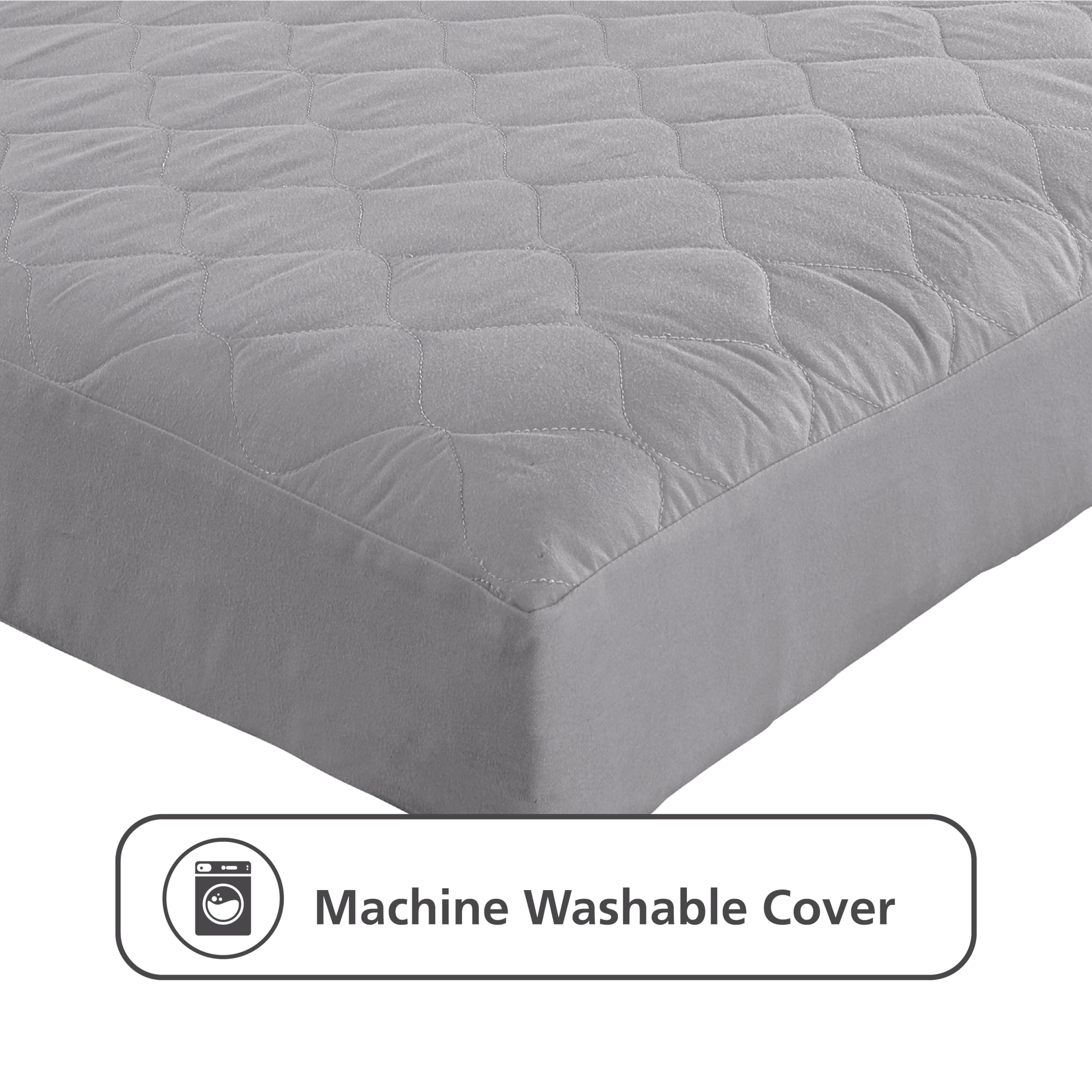 DHP Dana 6 Inch Quilted Full Mattress with Removable Cover and Thermobonded Polyester Fill, Gray