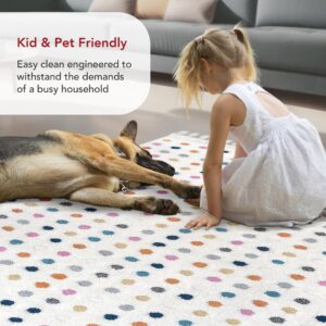 nuLOOM Behati Polka Dot Kids Tasseled Area Rug, 8x10, Ivory