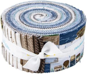 tara reed wake at the lake rolie polie 40 2.5-inch strips jelly roll riley blake designs rp-14890-40