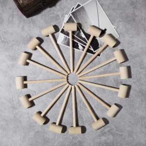 18 Pieces Wooden Hammers, Cute Hammers for Breakable Heart Chocolate