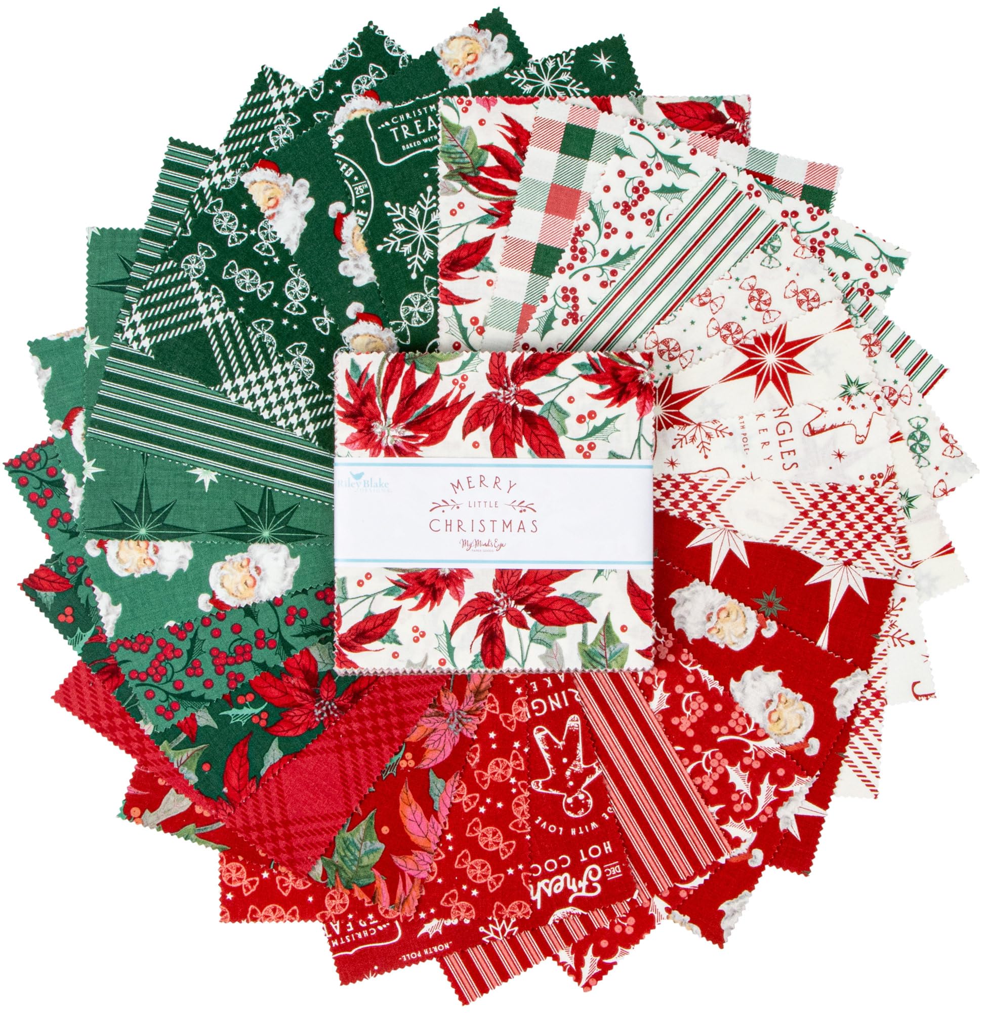 My Mind's Eye Merry Little Christmas 5" Stacker 42 5-inch Squares Charm Pack Riley Blake 5-14840-42