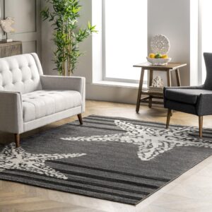 nuloom 2' x 3' performance indoor area rug, non-shed, power loomed high-traffic area rug for living room, bedroom, home, minnie grey