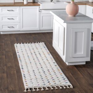 nuloom behati polka dot kids tasseled area rug, 8x10, ivory