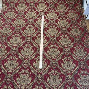 Damask Tapestry Chenille Fabric - Upholstery Fabric, 60" Width - Sold by The Yard (Dark Red/Gold)