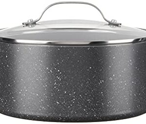 Granitestone Nonstick 5 Quart Stock Pot with Lid with Ultra Durable Mineral and Diamond Triple Cookware Set, Black