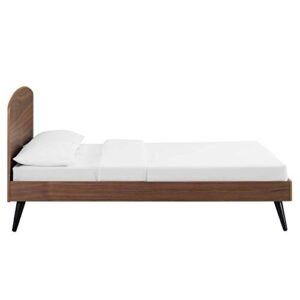 Modway Bronwen Full Wood Platform Bed in Walnut