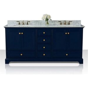 Ancerre Designs Audrey 72" Wood Bathroom Vanity Set in Heritage Blue