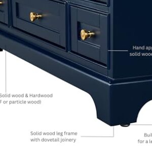 Ancerre Designs Audrey 72" Wood Bathroom Vanity Set in Heritage Blue