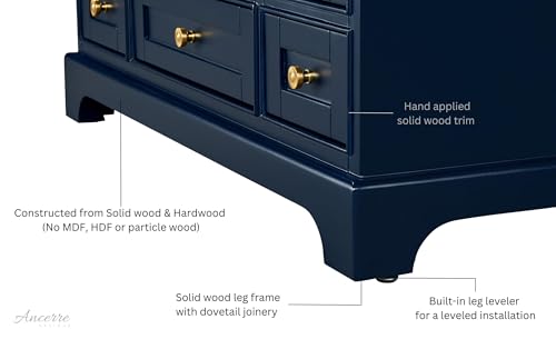 Ancerre Designs Audrey 72" Wood Bathroom Vanity Set in Heritage Blue