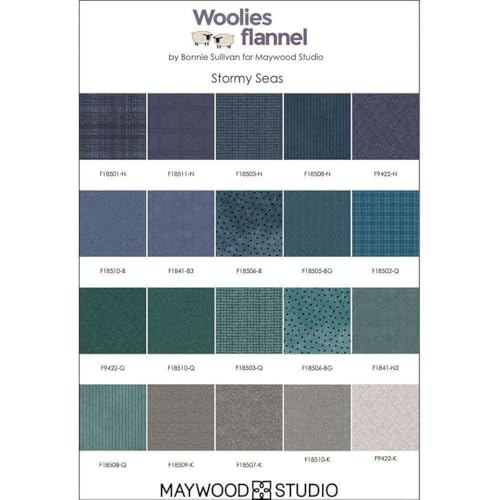 Bonnie Sullivan Woolies Flannel Stormy Seas 10" Squares 42 Pieces Layer Cake Maywood Studio