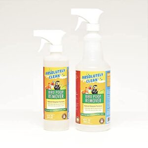 Absolutely Clean Amazing Bird Poop Remover - Just Spray/Wipe - Safely & Easily Removes Bird Messes - Use Indoor/Outdoor - Made in The USA