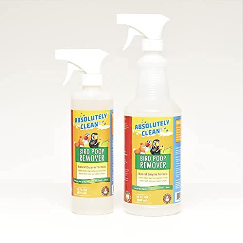 Absolutely Clean Amazing Bird Poop Remover - Just Spray/Wipe - Safely & Easily Removes Bird Messes - Use Indoor/Outdoor - Made in The USA