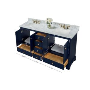 Ancerre Designs Audrey 72" Wood Bathroom Vanity Set in Heritage Blue