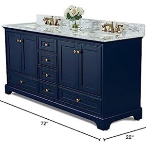 Ancerre Designs Audrey 72" Wood Bathroom Vanity Set in Heritage Blue