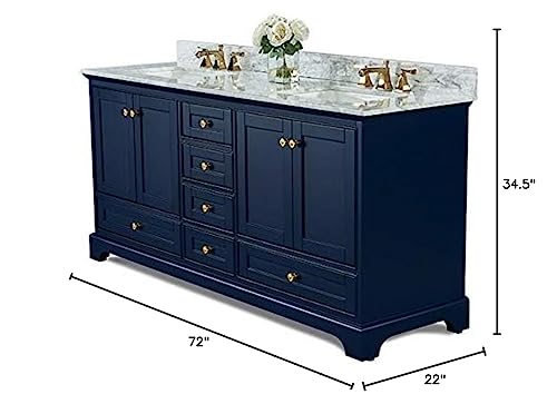 Ancerre Designs Audrey 72" Wood Bathroom Vanity Set in Heritage Blue