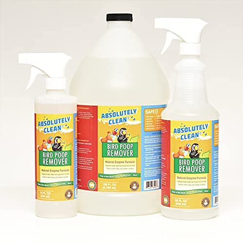 Absolutely Clean Amazing Bird Poop Remover - Just Spray/Wipe - Safely & Easily Removes Bird Messes - Use Indoor/Outdoor - Made in The USA