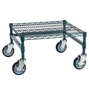 pro&family 24" x 24" x 14" green epoxy coated mobile dunnage rack kit with tubular frame - 600 lb. capacity