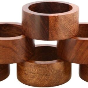 ARN CRAFT Wooden Napkin Ring for Weddings Dinner Parties or Every Day Use (Set of 12, Plane)