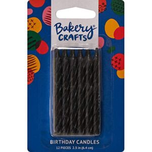 decopac birthday candles 2-1/2 inch, 12 black grooved