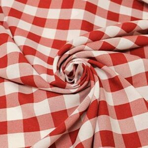 1" checkered gingham polypoplin fabric by the yard - 60 inch wide for sewing, quilting, tablecloths, curtains, apparel, crafting, diy projects