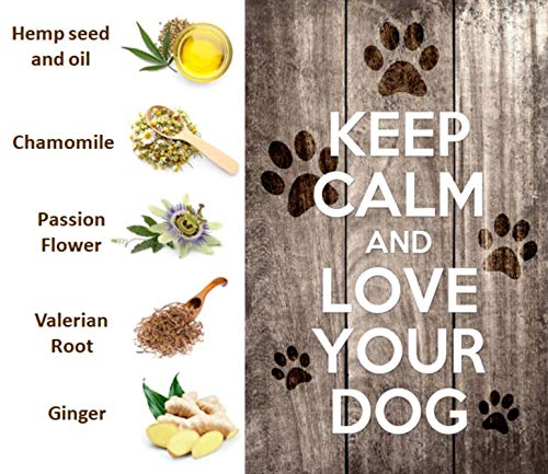 Hank & Harley Dog Calming Treats: with Real Chicken, Hemp and Soothing botanicals. 8oz, Approx 260 Pieces. Soft Chews Help Anxiety, Stress, Aggression, Barking and Fear of Thunderstorms and Fireworks