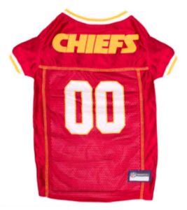 pets first nfl kansas city chiefs dog jersey, size large. best football jersey costume for dogs & cats. licensed jersey shirt