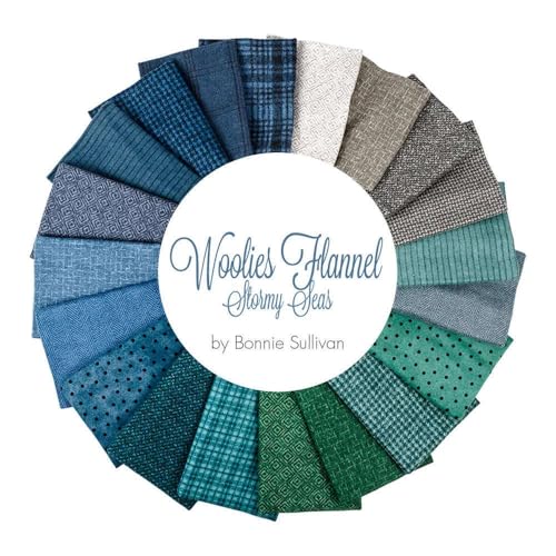 Bonnie Sullivan Woolies Flannel Stormy Seas 10" Squares 42 Pieces Layer Cake Maywood Studio