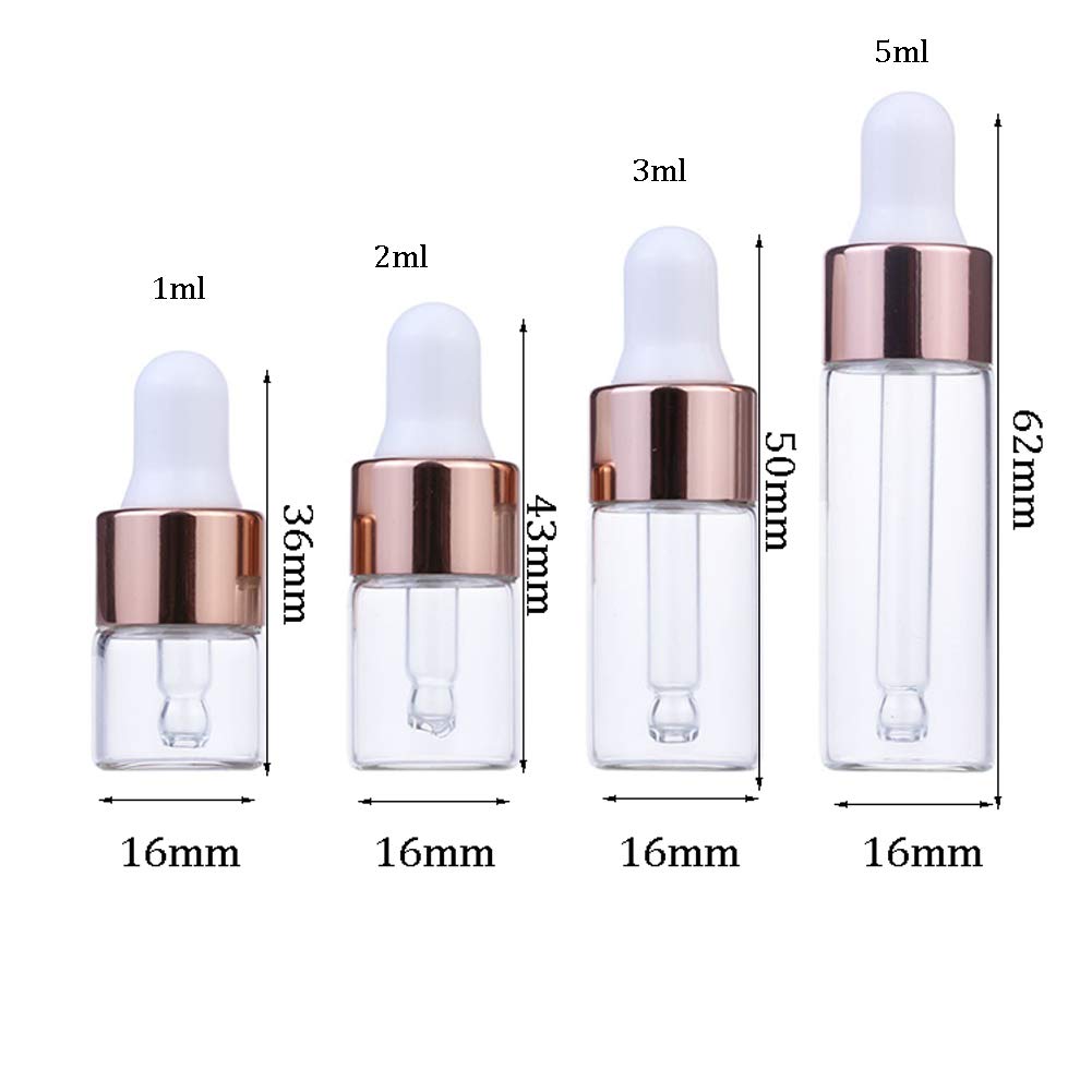 Glass Dropper Bottles,50 Packs Essential Oil Dropper Bottle Clear Glass Vials Sample Dropper Bottle Perfume Cosmetic Liquid Containers With Glass Eye Dropper (5ml)