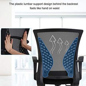 Home Office Chair, Ergonomic Desk Chair Mesh Mid Back Adjustable Height Computer Chair with Lumbar Support and Armrest Executive Arbitrary Rolling Swivel Task Chair - Black