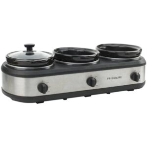 culinary chef sc3105-ss, slow cooker, buffet server 3 pot, food warmer - stainless