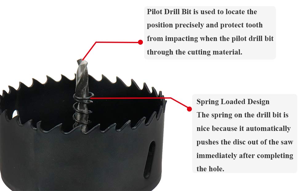 Rannb Hole Saw 3-inch Dia Hole Cutting Drill Bit for Drilling Holes in Wood, Plastic, Drywall, Thin Metal