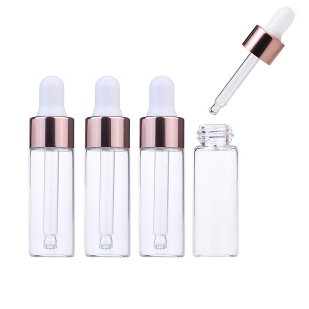 Glass Dropper Bottles,50 Packs Essential Oil Dropper Bottle Clear Glass Vials Sample Dropper Bottle Perfume Cosmetic Liquid Containers With Glass Eye Dropper (5ml)