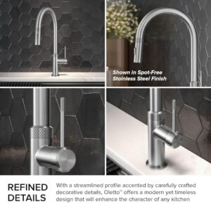 KRAUS Oletto Modern Industrial Pull-Down Single Handle Kitchen Faucet in Brushed Gold, KPF-2654BG