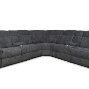 Elountik Modern Sectional Sofa Manual Lift Sofa Reclining Sofa Couch Large Sofa Set (Fabric Gray)