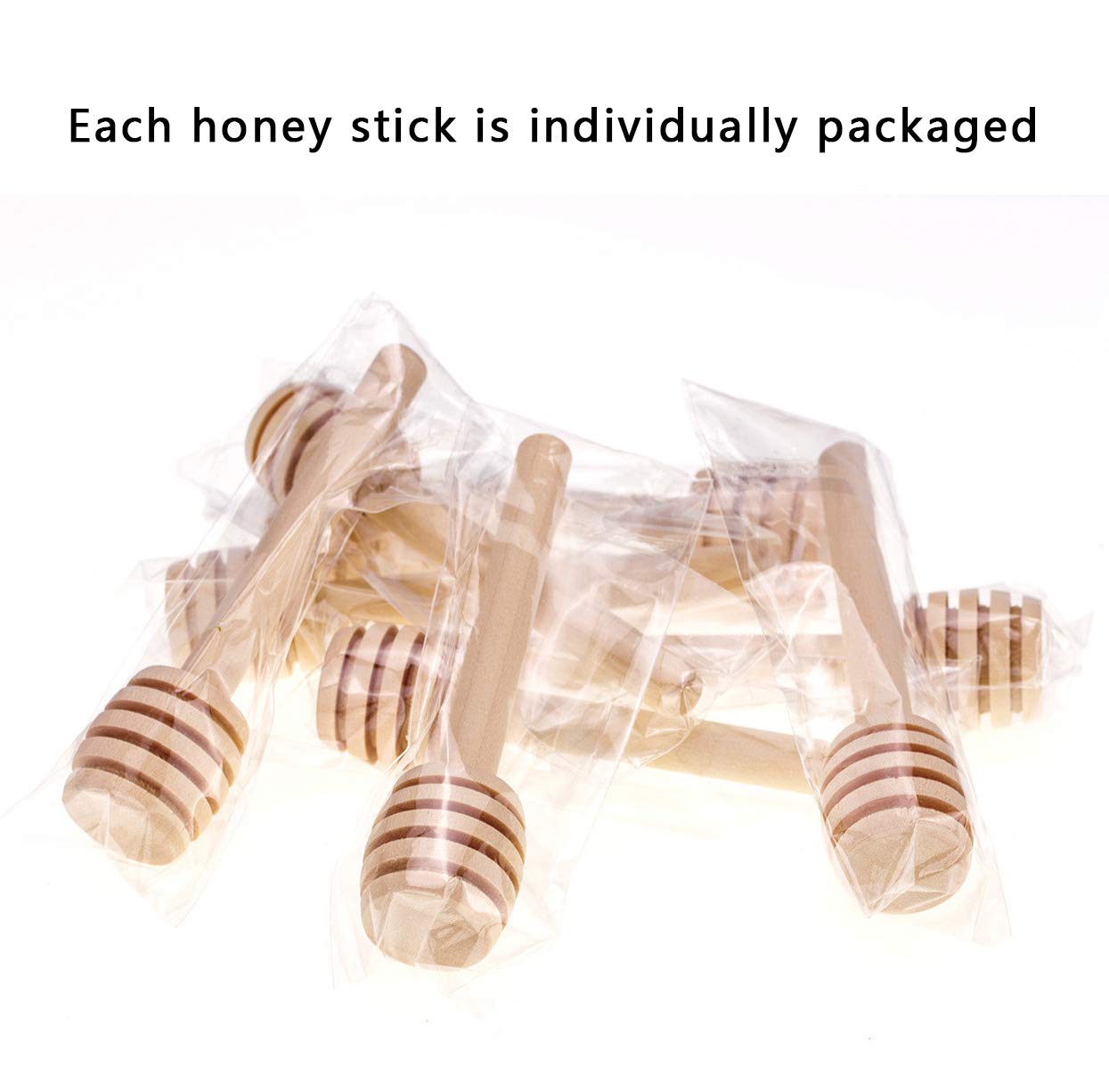 GIYOMI Wooden Honey Dipper - 6PCS 3 Inch Mini Honeycomb Stick,Small Honey Stick for Honey Jar Dispense Drizzle Honey and Wedding Party Favors