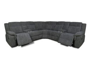 elountik modern sectional sofa manual lift sofa reclining sofa couch large sofa set (fabric gray)