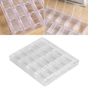 nail organizers and storage, nail storage organizer, nail art box, 20 grids nail decoration box transparent acrylic nail art decorations storage box for diamond embroidery rhinestones craft bead